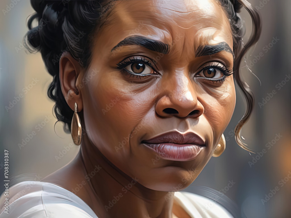 Expressive Disgust - Close-up portrait of a broad-shouldered medium ...