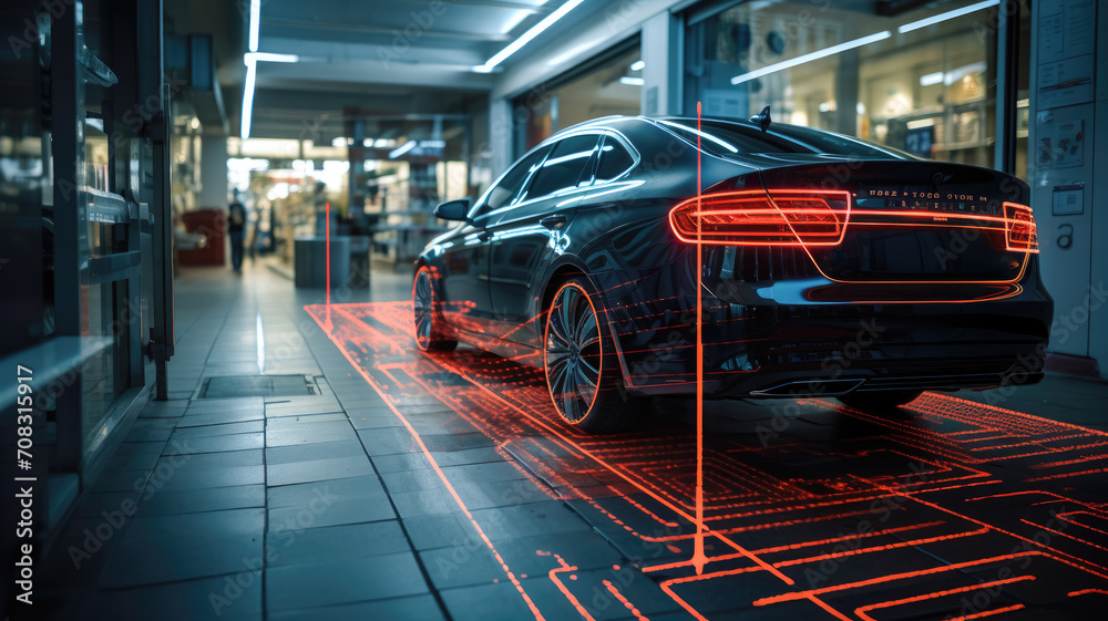 Pedestrian detection feature exhibited through a vehicle's perspective ...