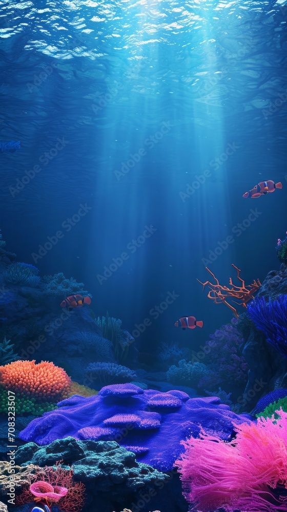 3d aero aquatic background wallpaper colorful and blue haze ...
