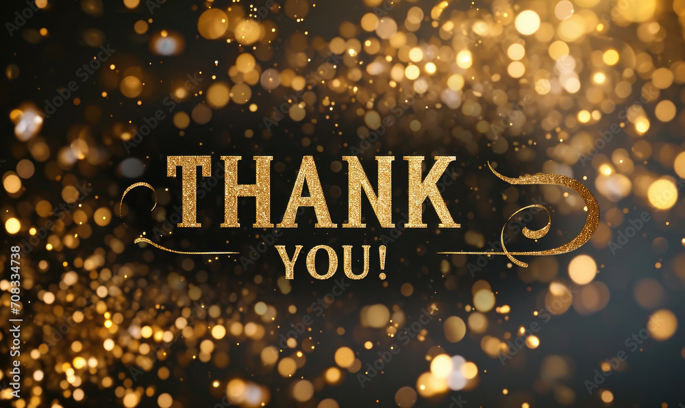 "THANK YOU!" text with a sparkling effect and a sophisticated serif ...
