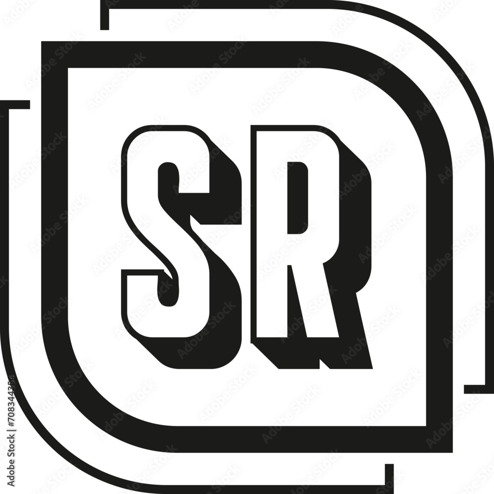 SR letter logo design on white background. SR logo. SR creative ...