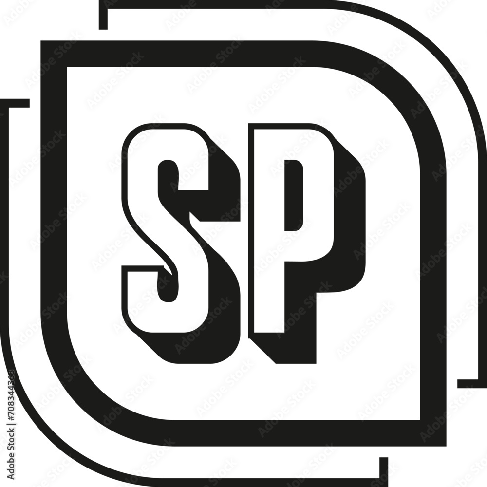 SP letter logo design on white background. SP logo. SP creative ...