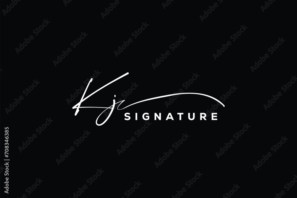 KJ initials Handwriting signature logo. KJ Hand drawn Calligraphy ...