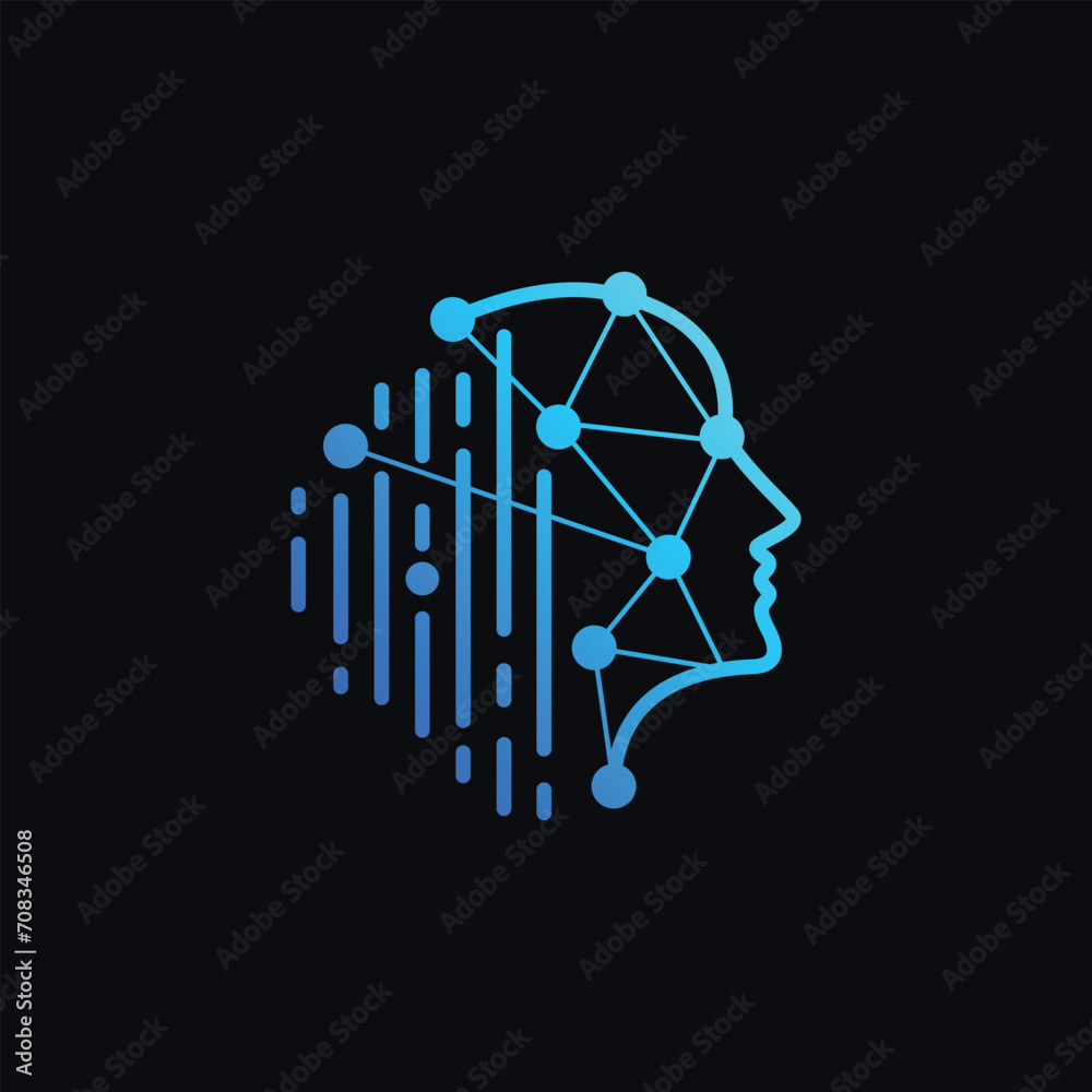 Human Symbol Artificial Intelligent Logo Design Template Vector ...