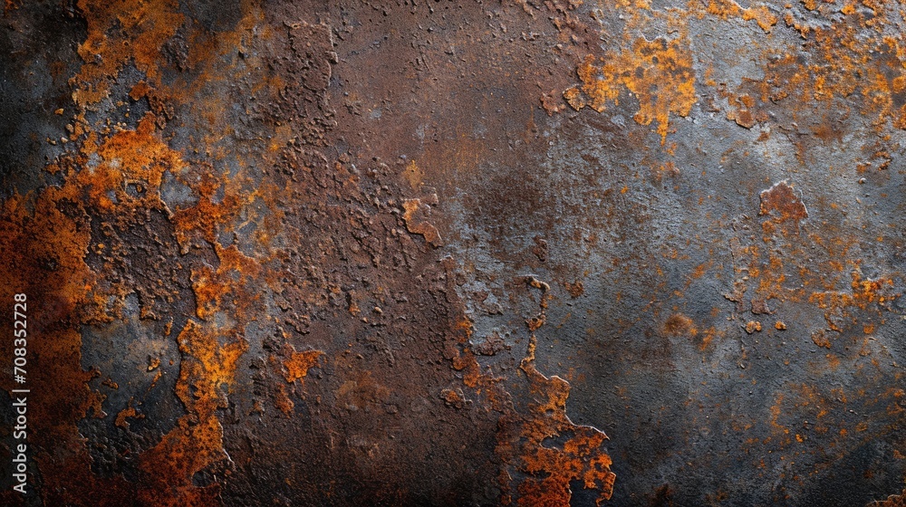 A rusty metal surface with clear signs of corrosion and rust formation ...