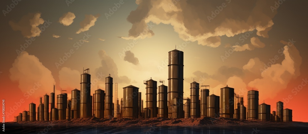 Crude oil barrels decline, depicting fuel production's pause, through ...