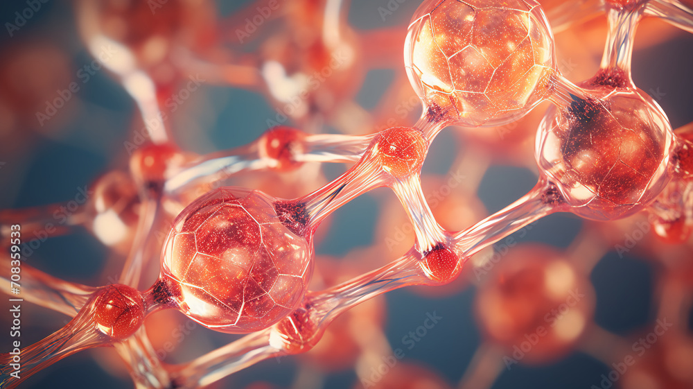 Orange Collagen Macrostructure. Highly detailed close-up of collagen ...