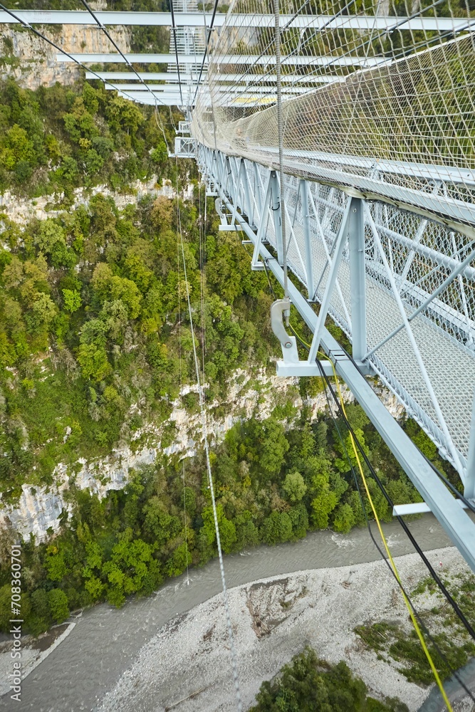 Sochi, Russia - October 11, 2019.: The bridge in the Skypark over the ...