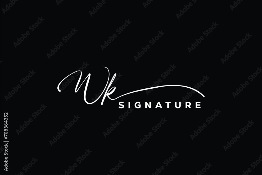 WK initials Handwriting signature logo. WK Hand drawn Calligraphy ...