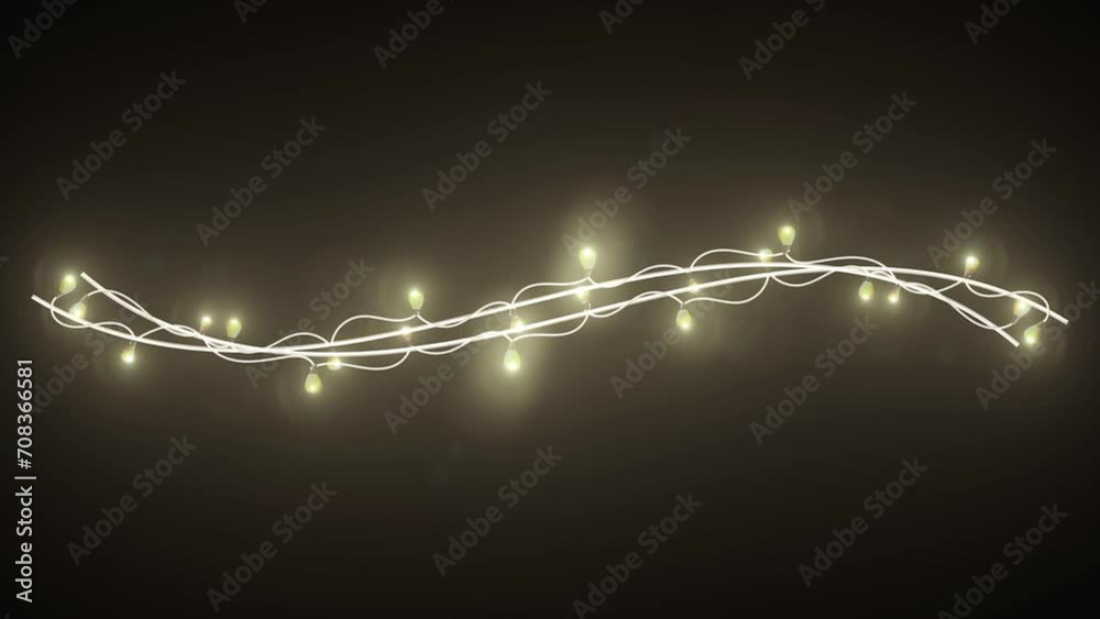 Enjoy 4K footage of blinking rice lights on a black background, with ...