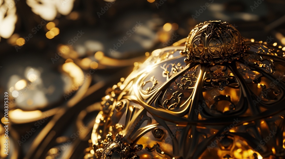 Behold the mesmerizing allure of a 3D render, a golden symbol gleaming ...