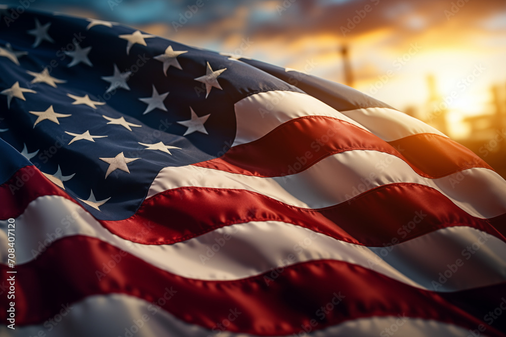 American flag. The country of America. The symbol of America. The ...