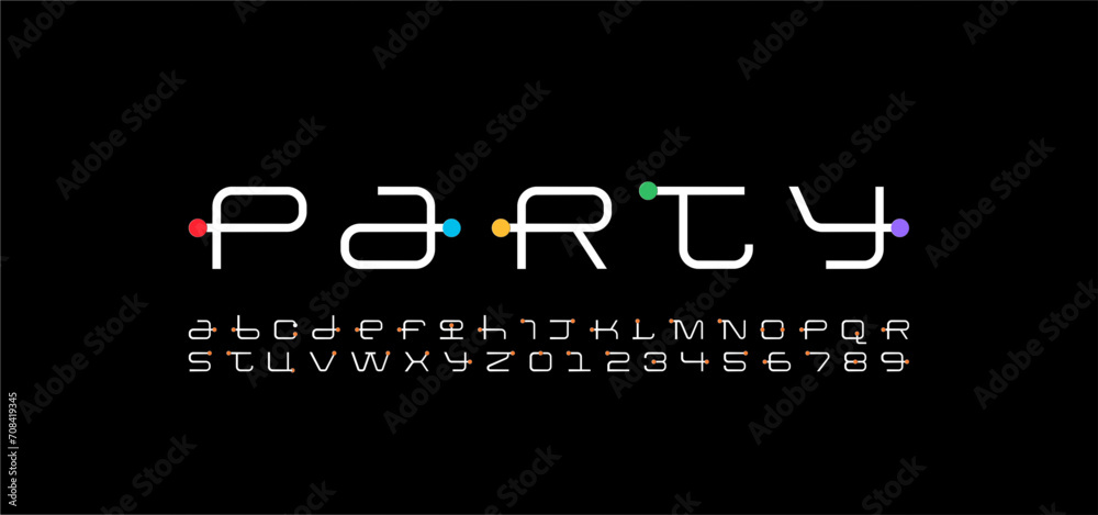 Technical font alphabet, letters A-Z and numbers 0-9, vector ...