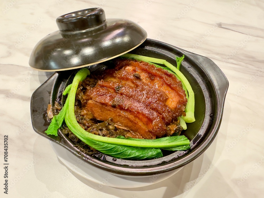 hot stone bowl of pork buns biapong bak pao fillings of traditional ...