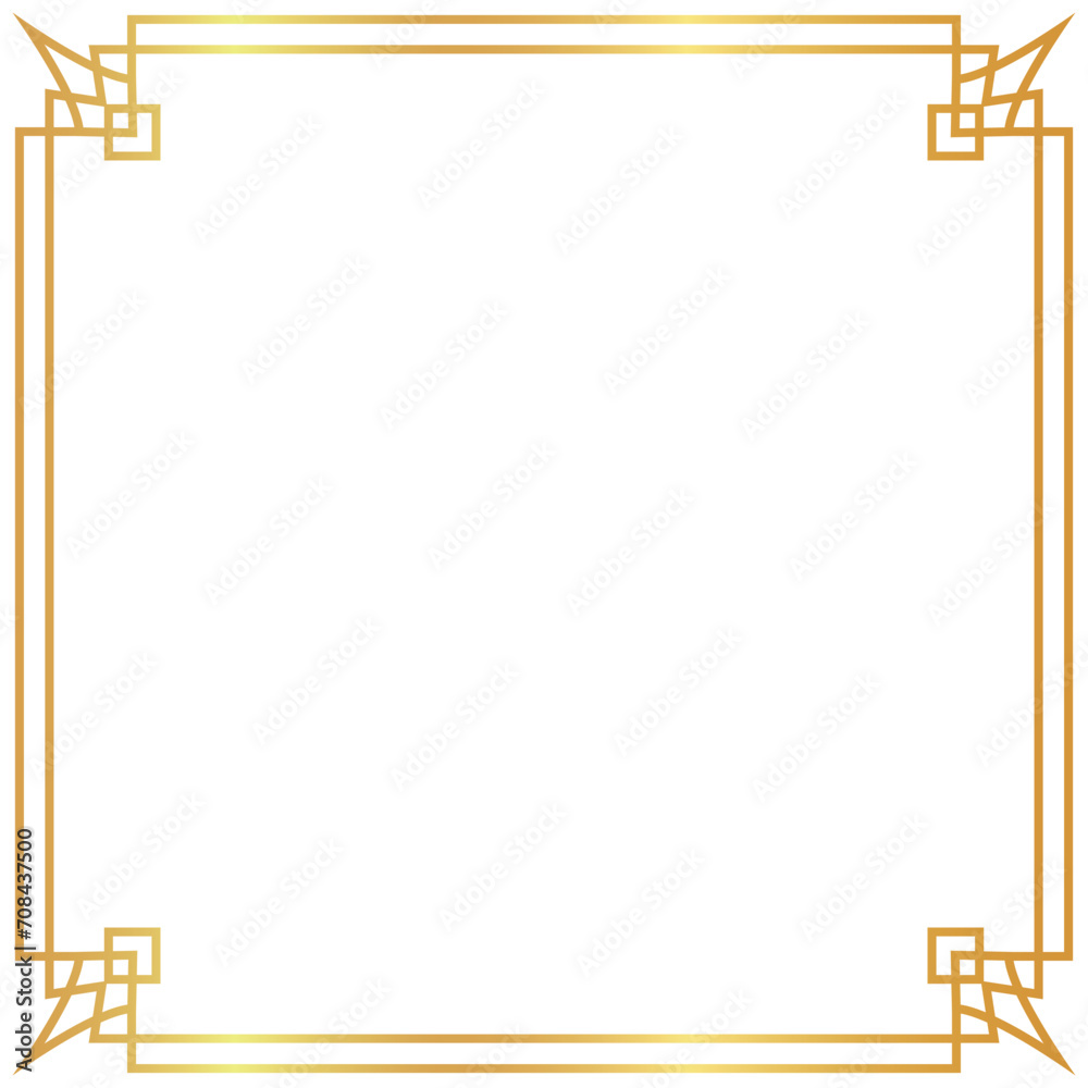 vector chinese gold border design with transparent background Stock ...