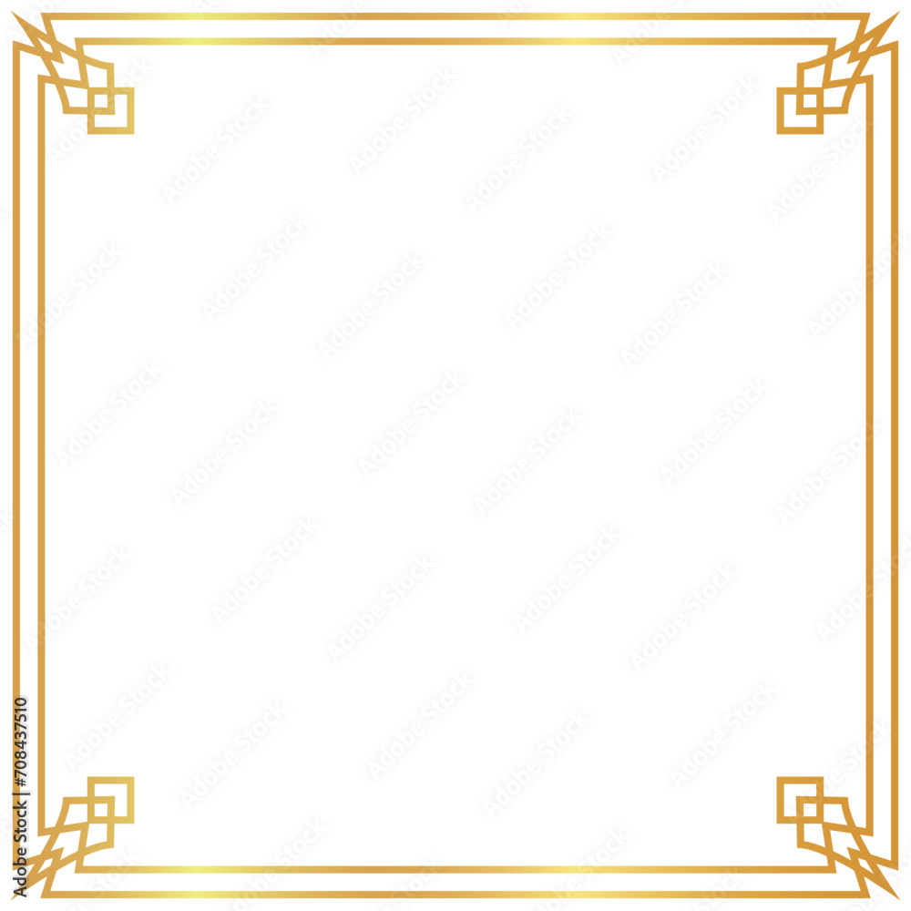 vector chinese gold border design with transparent background Stock ...