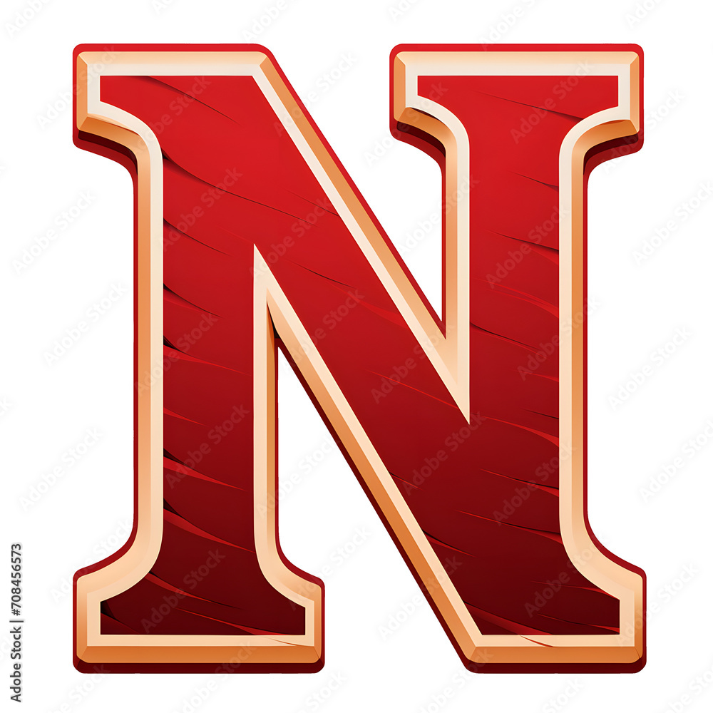 The letter N in red, letter clipart, character clipart, alphabet ...