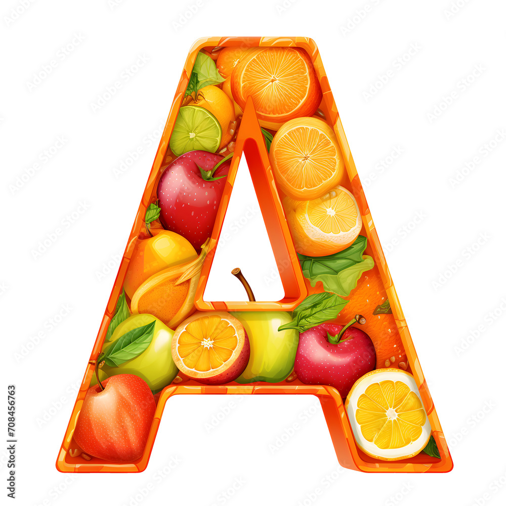 The letter A in orange, letter clipart, character clipart, alphabet, birthday, name, spelling ...