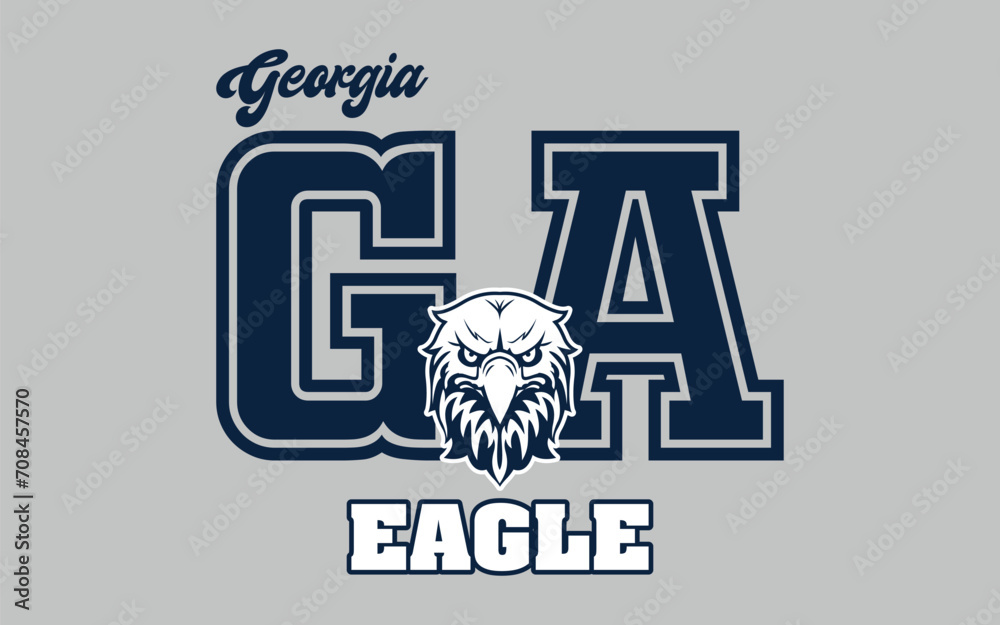 Georgia eagle logo vector. Hand lettering design for t-shirt hoodie ...
