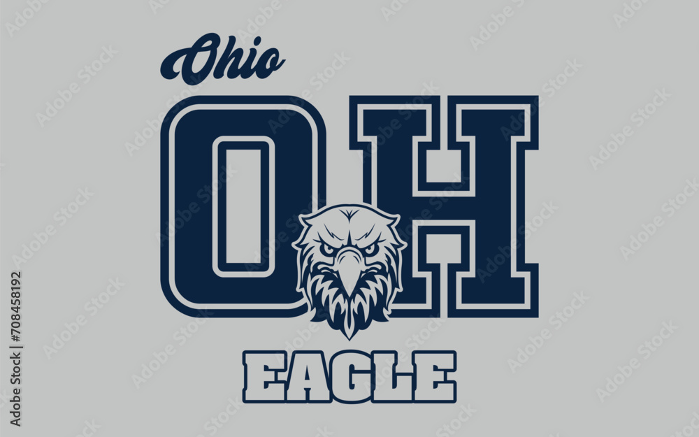 Ohio eagle logo vector. Hand lettering design for t-shirt hoodie ...