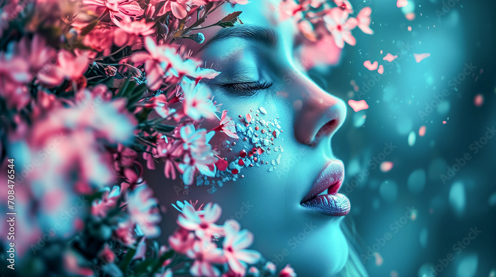 Woman Celebrating Connection to Nature. Rejuvenating Energy ...