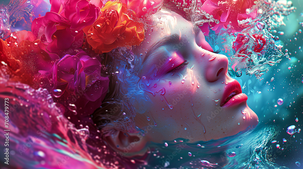 Woman Celebrating Connection to Nature. Rejuvenating Energy ...