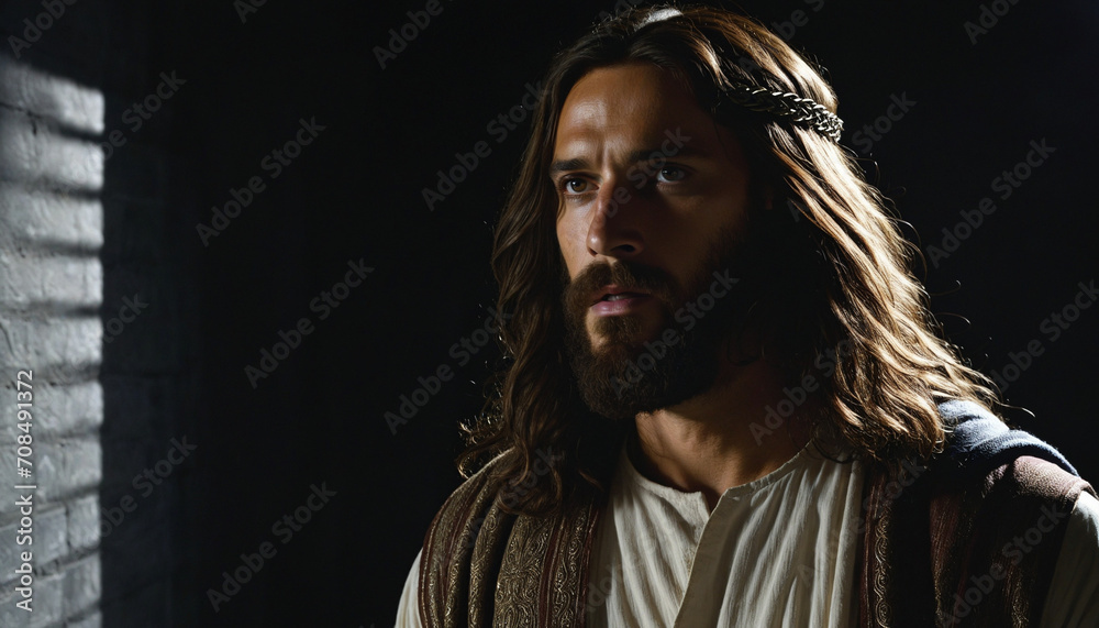 The jewish Jesus: Yeshua. Against dark background, high resolution ...