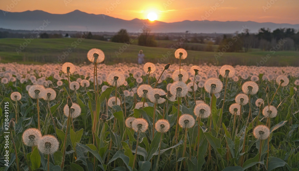 Dandelions in Different Stages of Growth Stock Photo | Adobe Stock