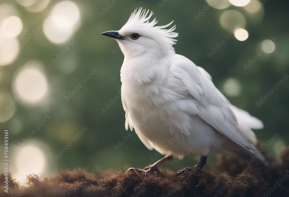 Airy soft fluffy wing bird with white feathers posing in nature Stock ...