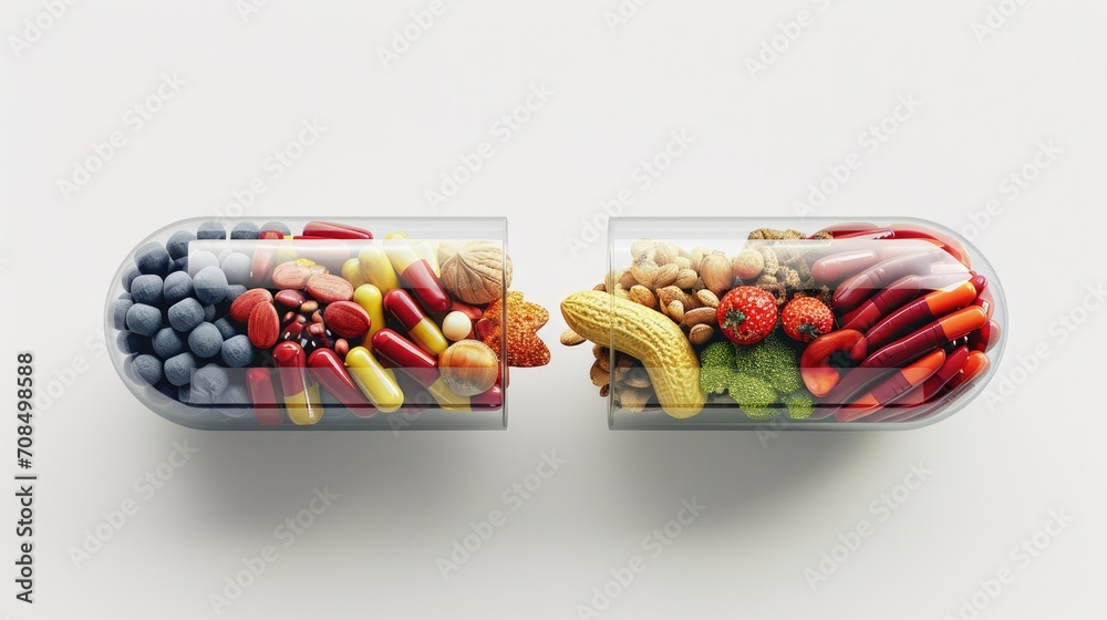 Medicine health concept. Nutritional supplement and vitamin supplements ...