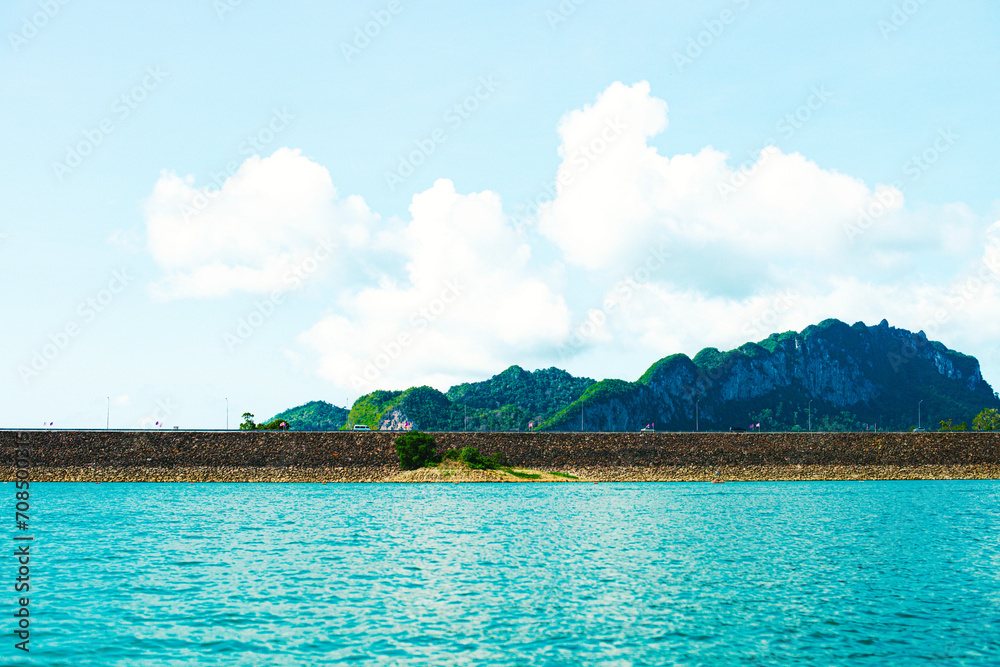 Khao Sok National Park, Surat Thani, Landscape Mountains with longtail ...