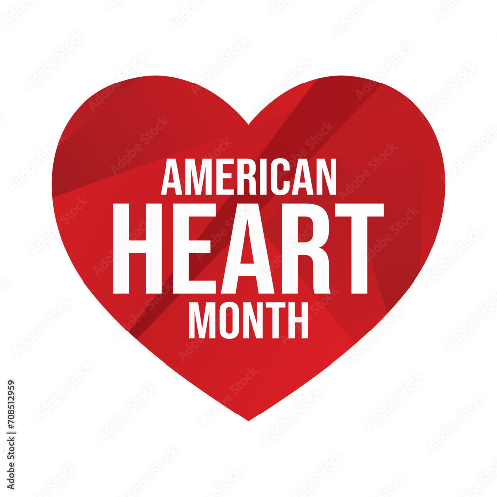 Heart month, social media post, vector, American heart month february ...
