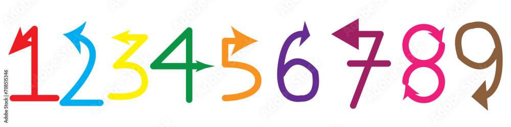 numbering arrow design, Colorfull Infographic arrow elements design ...