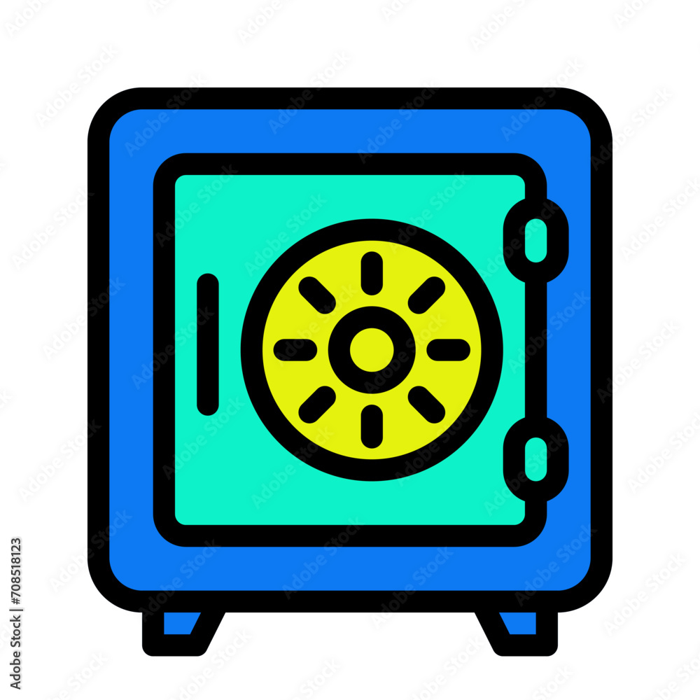 Safe Box icon color lineal style for download (hotel pack) Stock Vector ...