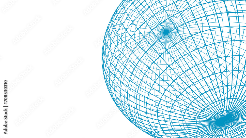 Blue mesh sphere on a transparent background. Rendering. Stock ...