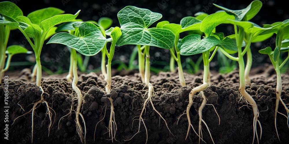 sprout and roots on the ground Stock Photo | Adobe Stock