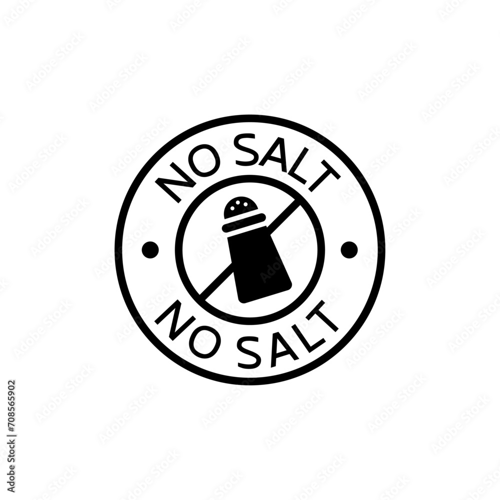 Vetor de No salt icon. Healthy food product labels and packaging ...