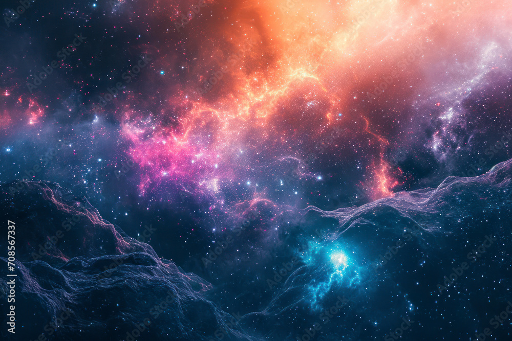 Sci-fi space exploration template, an imaginative design featuring ...