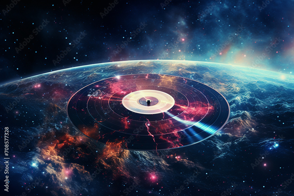 80s album cover nebula dreams music notes vinyl records flying thru the ...