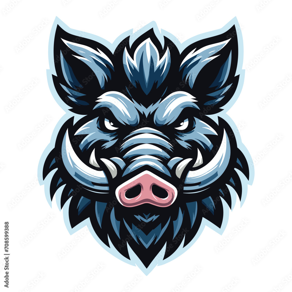 wild beast animal hog boar pig head face mascot design vector ...