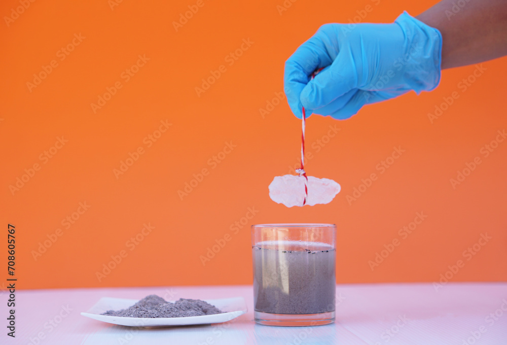 Equipment for doing science experiment about sedimentation by using ...