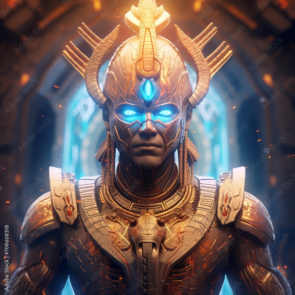 Anunnaki God King Anu Realistic Fantasy Portrait Illustration Ai generated art Stock ...