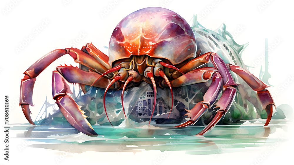 Hermit Crab, surreal art, imaginative and abstract, otherworldly vibes ...
