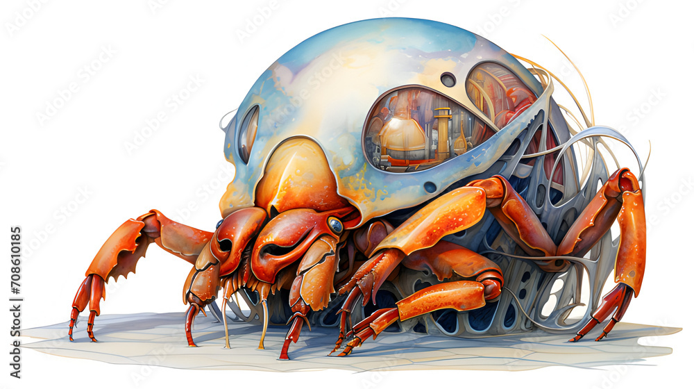 Hermit Crab, surreal art, imaginative and abstract, otherworldly vibes ...
