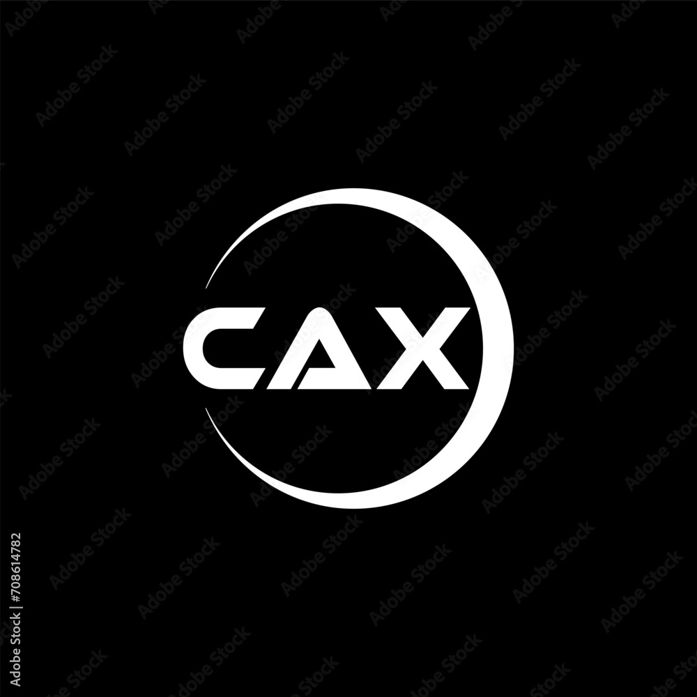 CAX letter logo design with black background in illustrator, cube logo ...