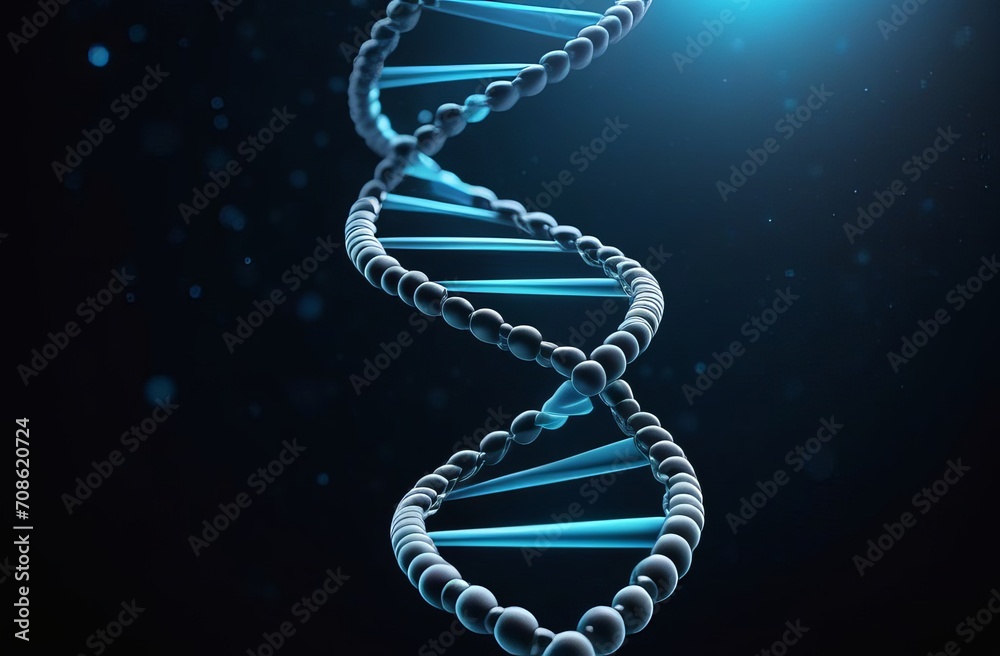 abstract DNA on black background. Conceptual design of genetic ...