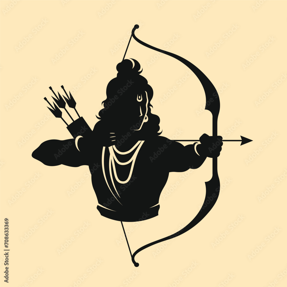 prabhu shree ram chandra ji using bow and arrow hindu god character ...