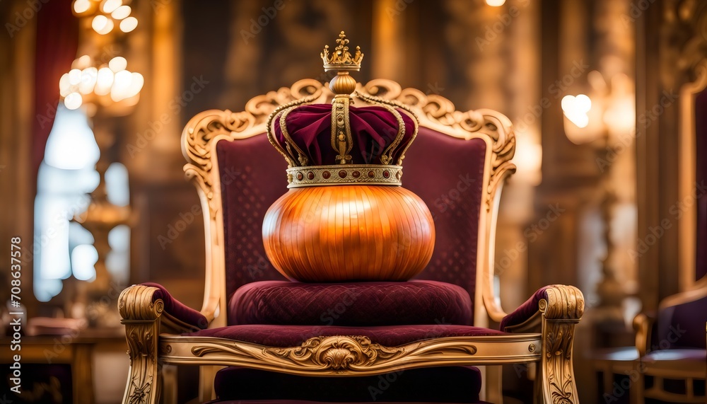 Onion wearing crown - onion king concept. Onion high demand concept ...