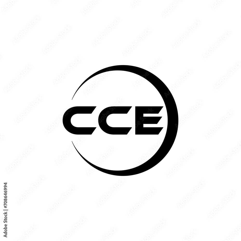 CCE letter logo design with white background in illustrator, cube logo ...