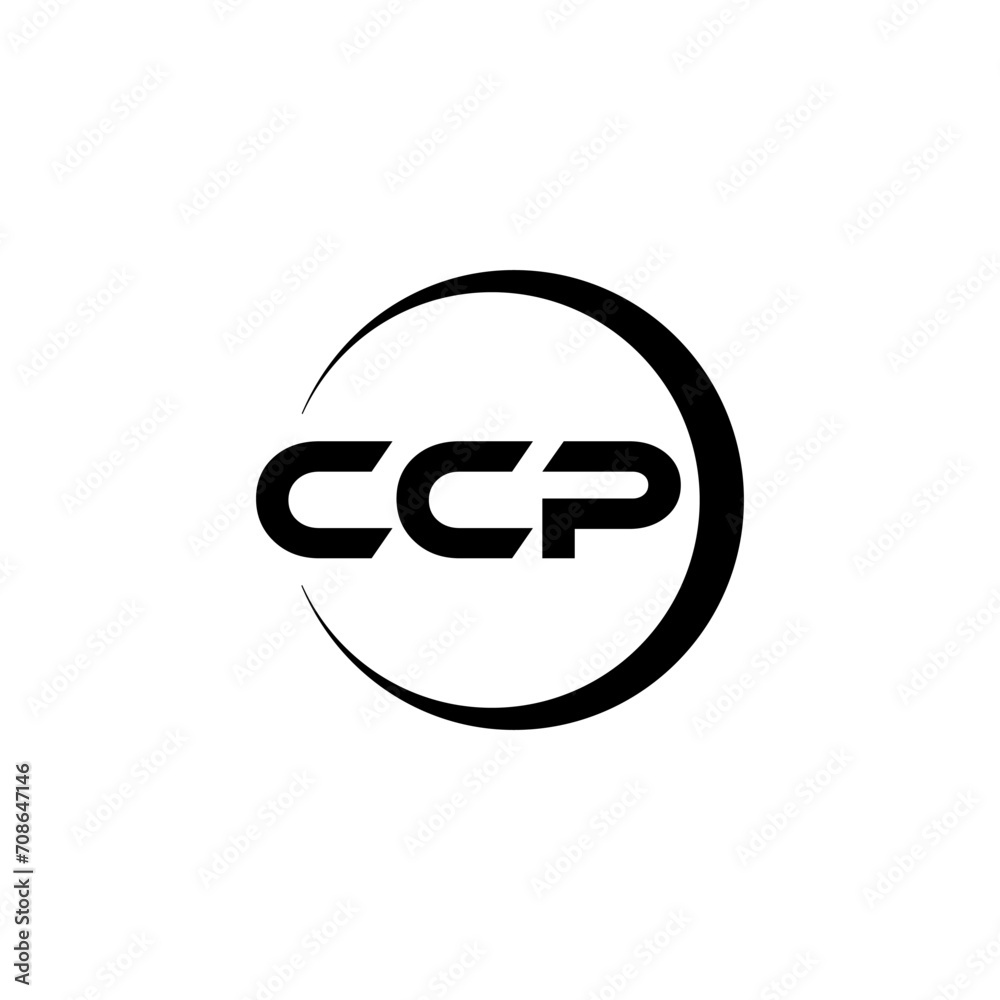 CCP letter logo design with white background in illustrator, cube logo ...